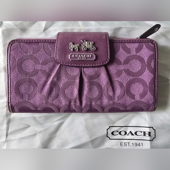 Coach | Bags | Coach Purple Wallet With Logo Design | Poshmark